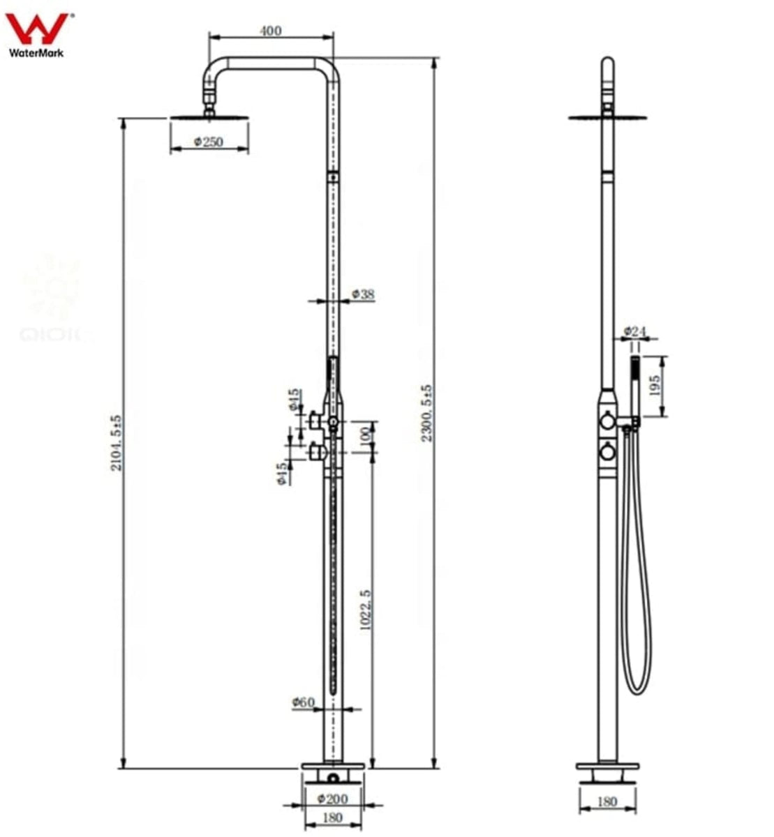 Outdoor Free Standing Shower Combo - Brushed Gold – The Tapware Outlet