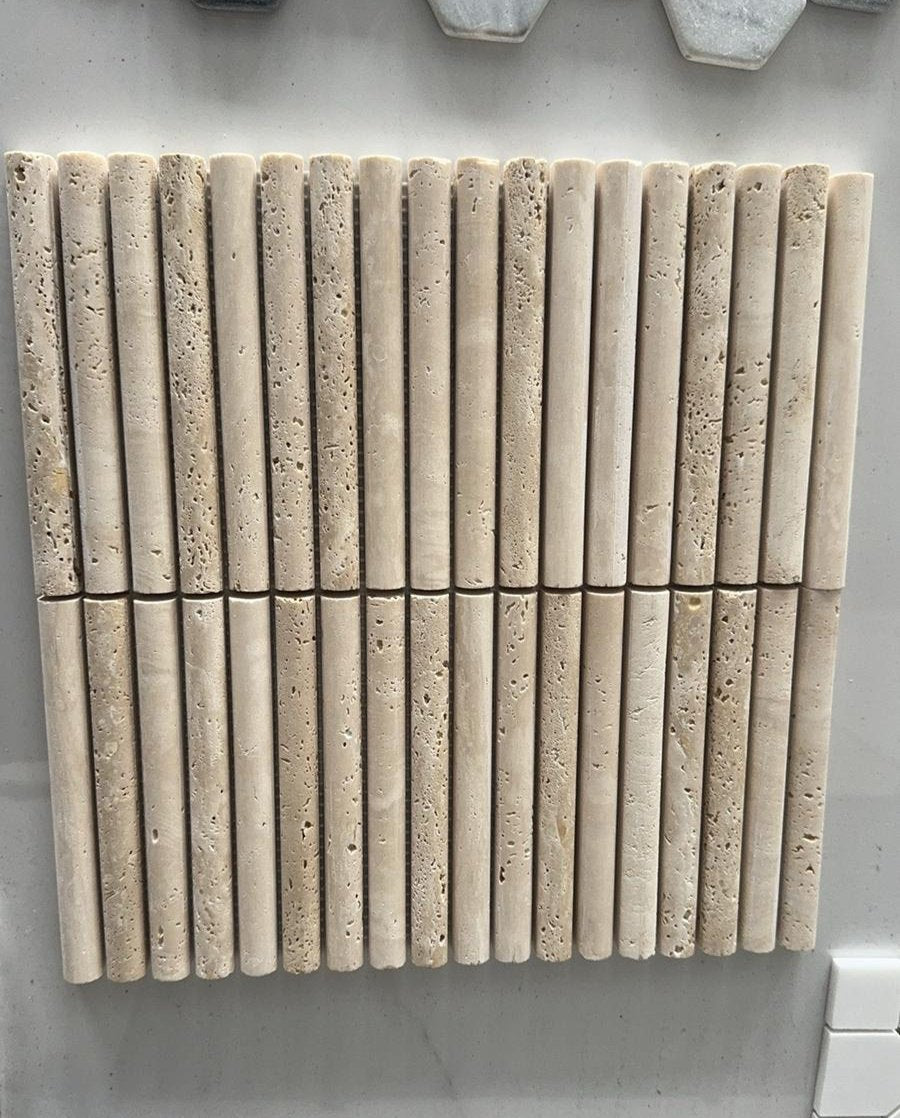Natural Stone Travertine Fluted Mosaic Sheet - Bondi Travertine Fluted ...