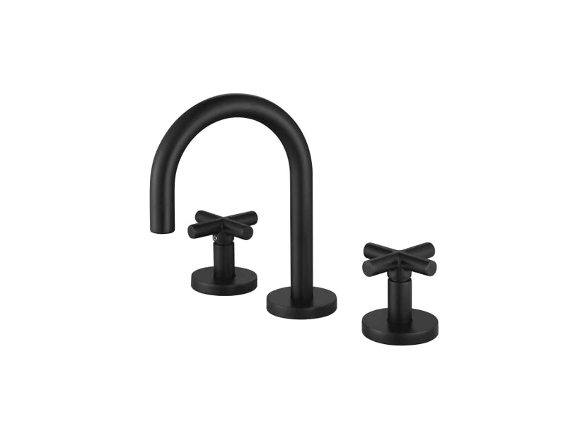 Cross Tap Basin Set - Matt Black – The Tapware Outlet