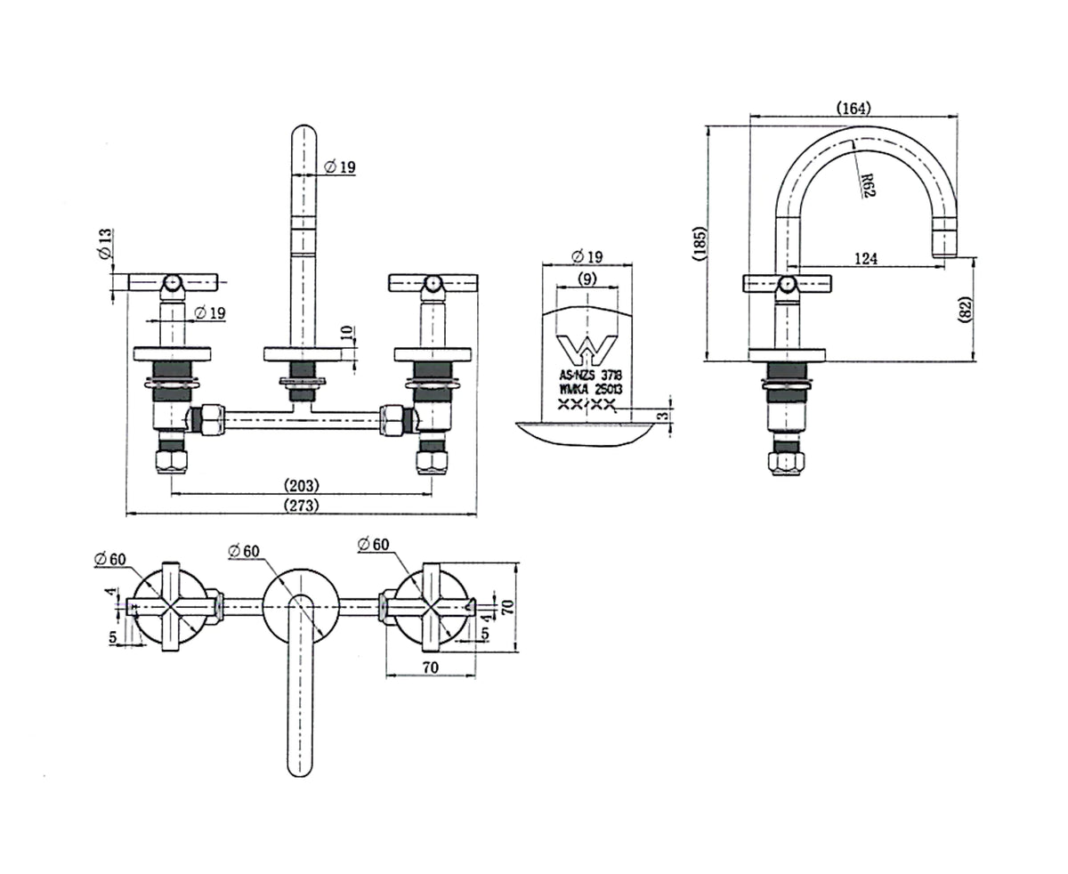 Cross Tap Basin Set - Matt Black – The Tapware Outlet