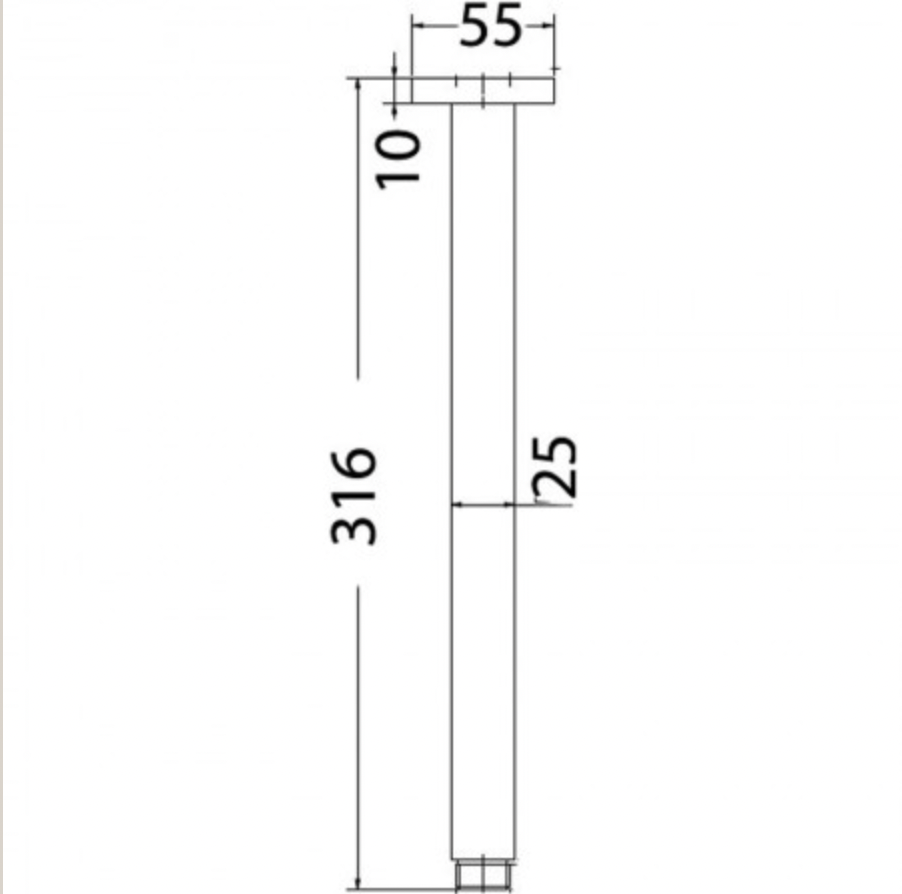 Square Ceiling Drop Down Shower Arm 300mm - Brushed Gold – The Tapware ...