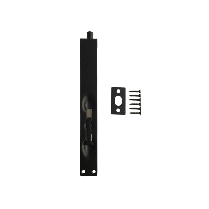 200mm Spring loaded Door Flush Bolt - Matt Black Finish – The Tapware ...