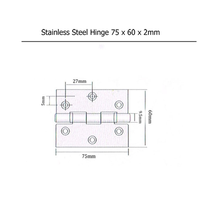 Stainless Steel Door Hinges (pair) - 70 x 65 x 2mm – The Tapware Outlet
