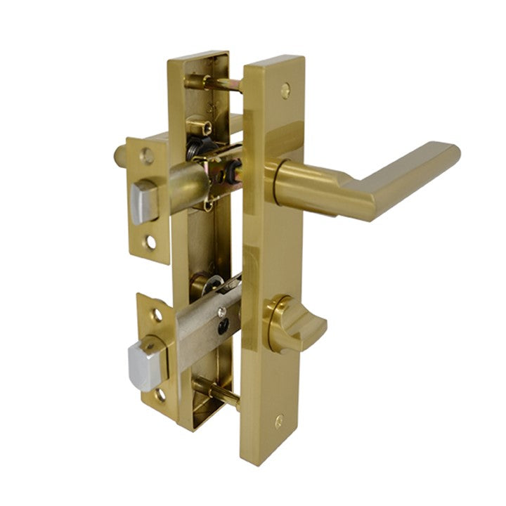 Brushed Gold Door Privacy Lever Set - Coomera Series – The Tapware Outlet