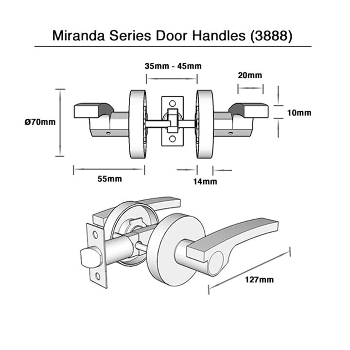 Entrance Lock Set (3888) - Miranda Series – The Tapware Outlet