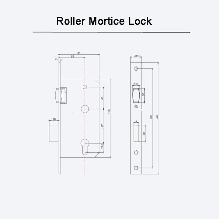 Mortice Lock with an adjustable Roller – The Tapware Outlet