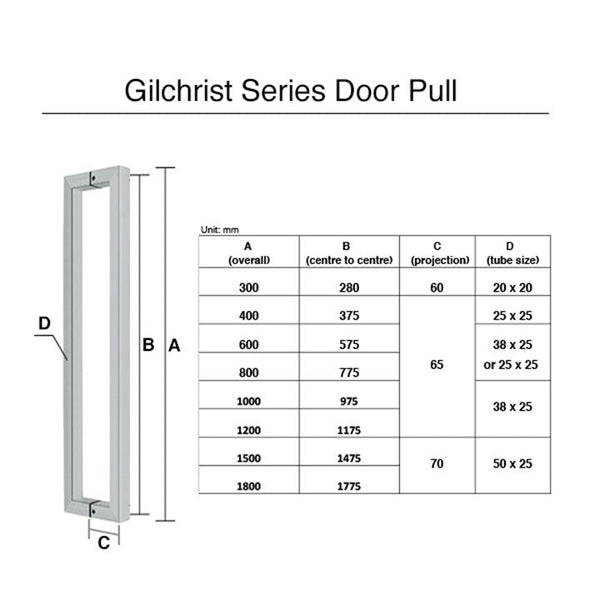 “Talia " 300mm Entry Door Pull Handle (Pair) – The Tapware Outlet