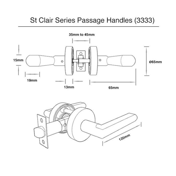 St Tropez Series Passage Lever Set - Matt Black Finish – The Tapware Outlet