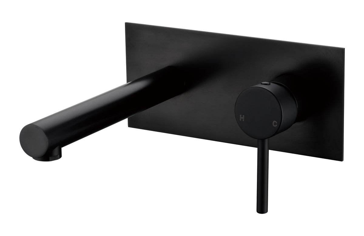 Coral II Square Back Wall Mixer & Spout Combination - Matt Black – The ...