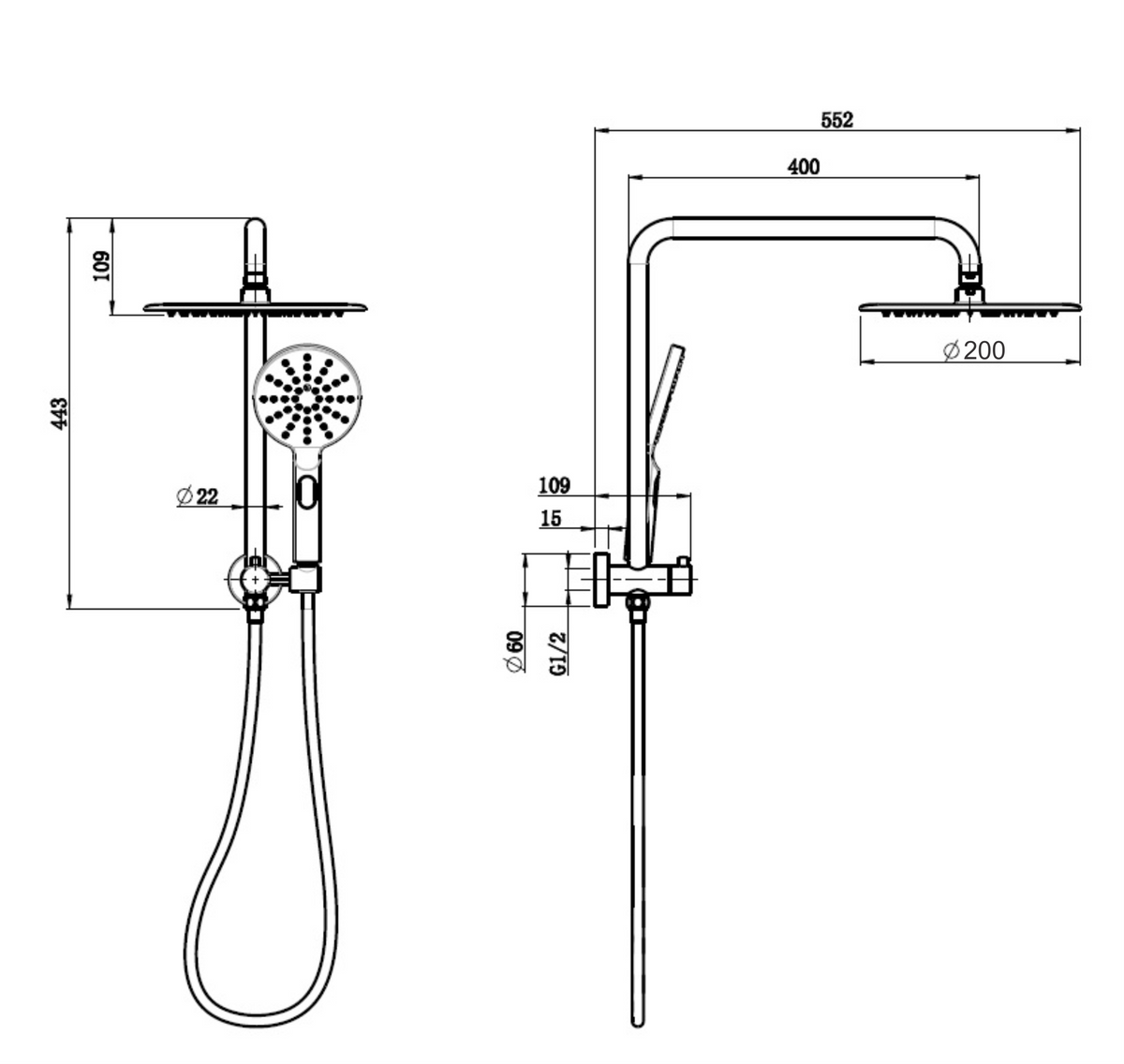 Solange 2 in 1 Combo Shower Set - Brushed Gold – The Tapware Outlet